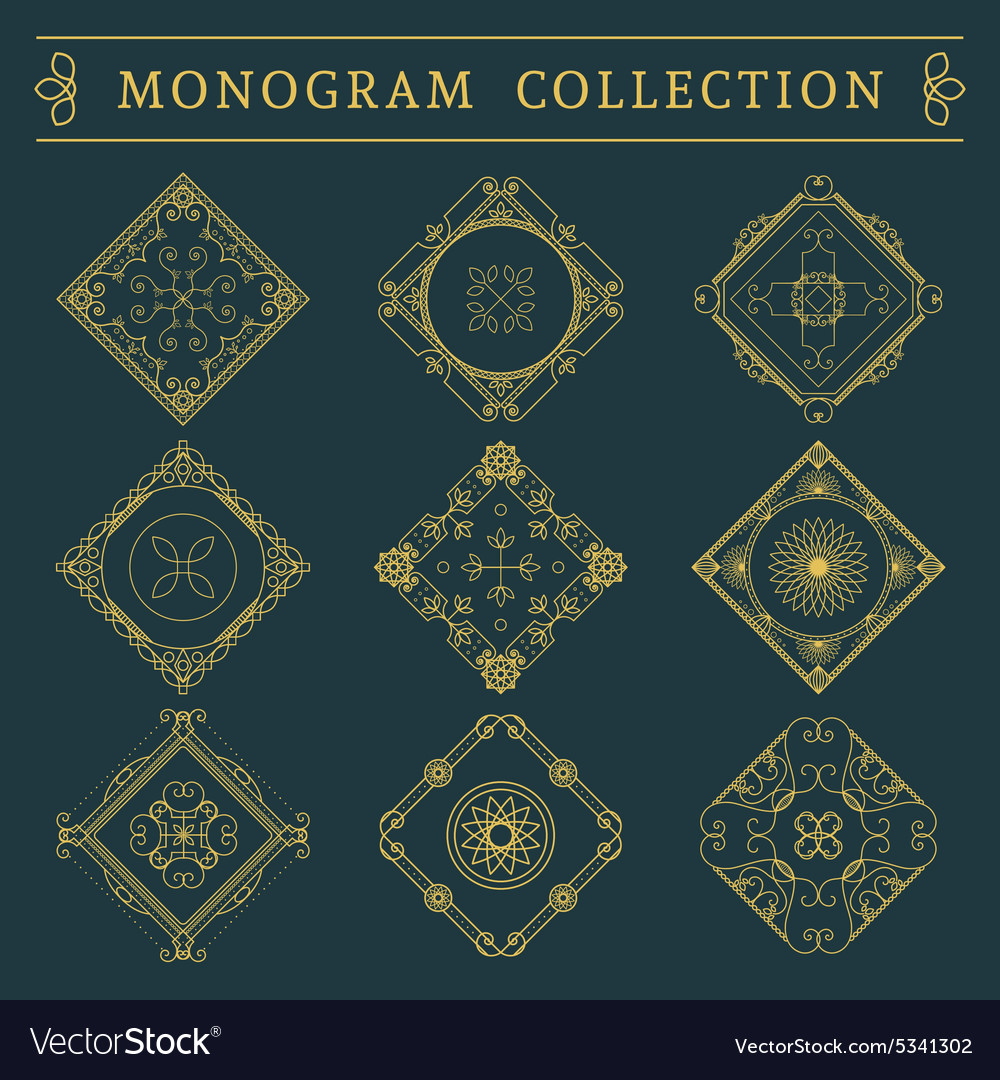 Vintage monogram set Royalty Free Vector Image