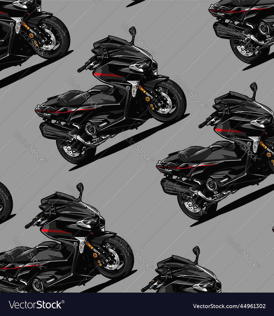 White background big scooter pattern Royalty Free Vector