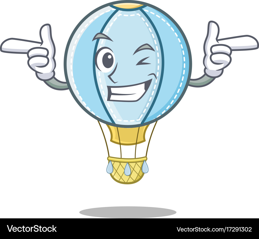Wink air balloon character cartoon Royalty Free Vector Image
