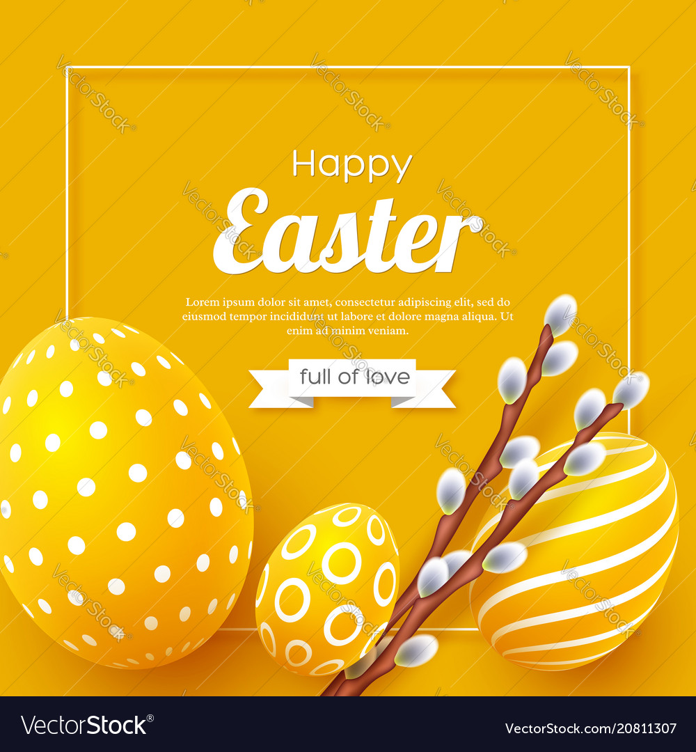 Abstract easter yellow background Royalty Free Vector Image