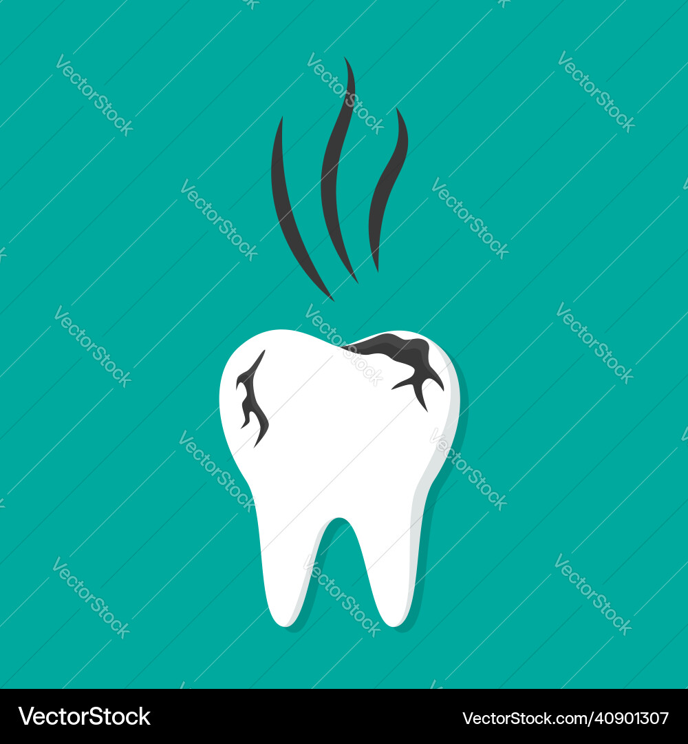 Bad breath from decay tooth odor from caries icon Vector Image