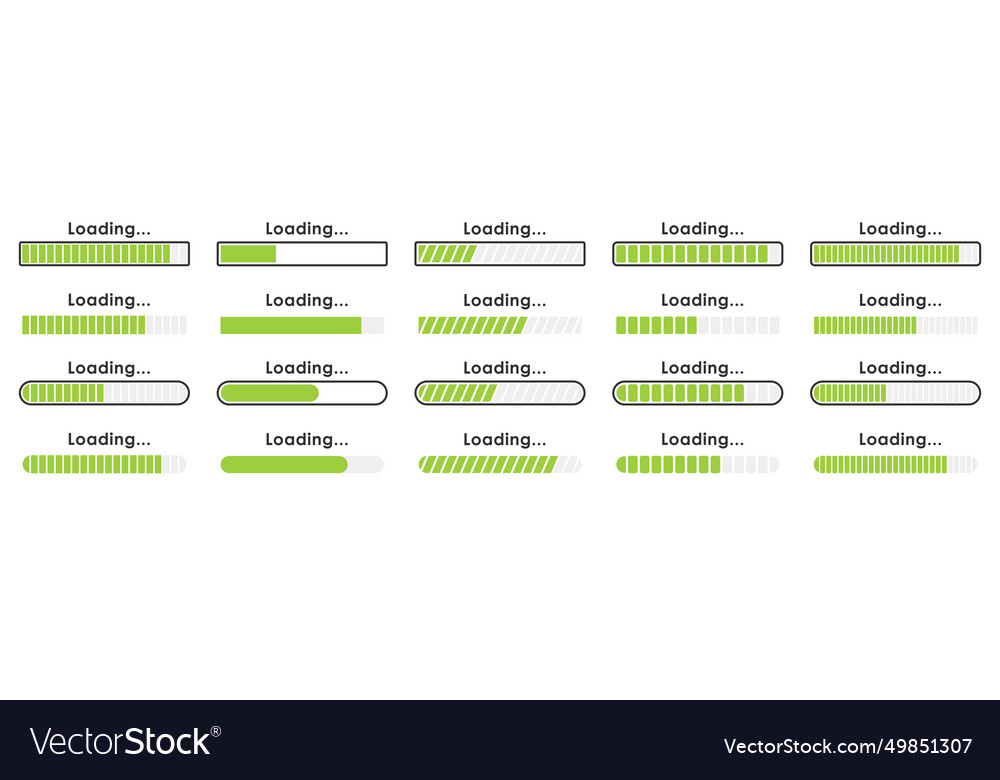 Big set loading icons load progress bar Royalty Free Vector Big set loading icons load progress bar Royalty Free Vector