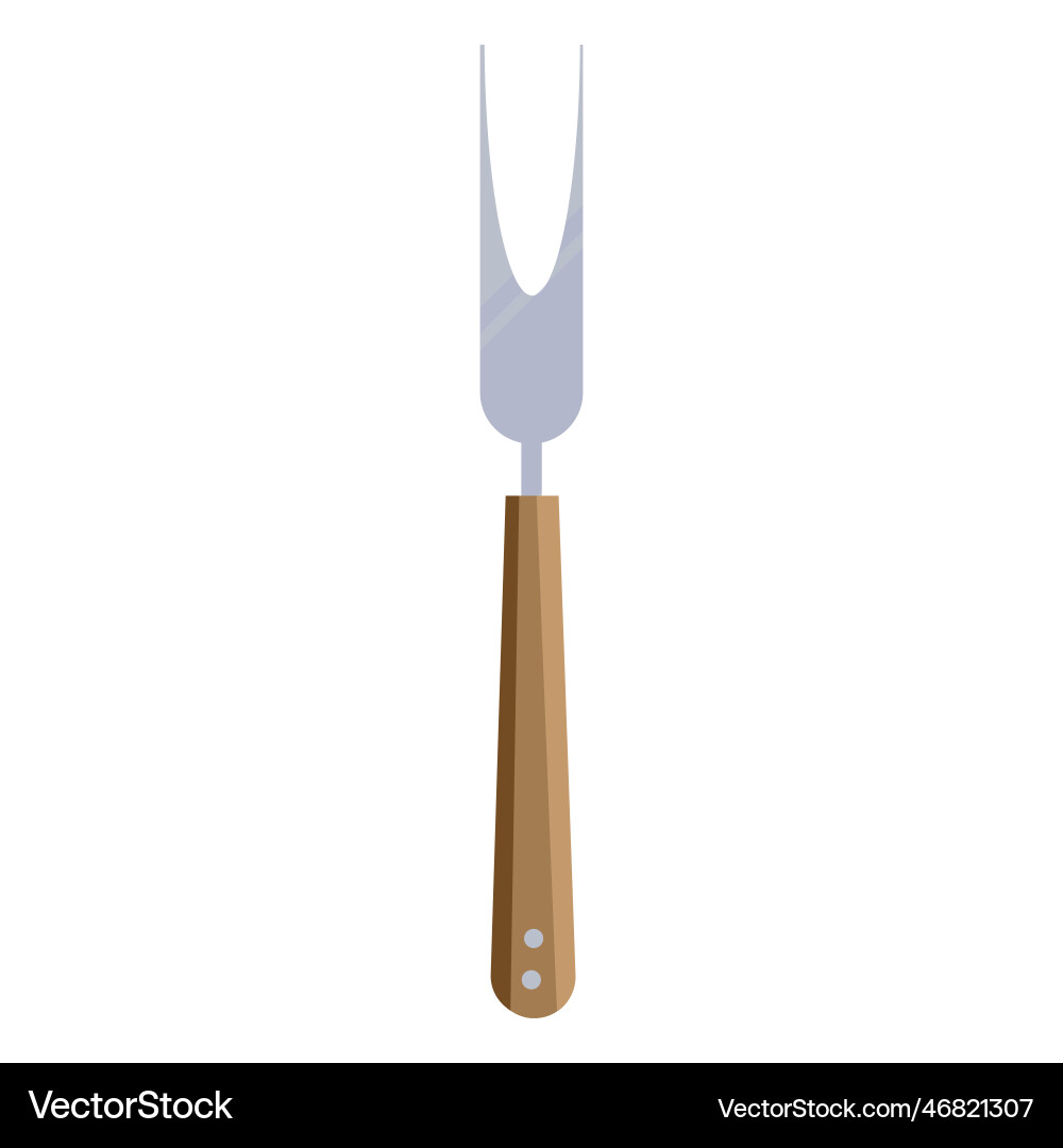 Brown bbq fork flat Royalty Free Vector Image - VectorStock