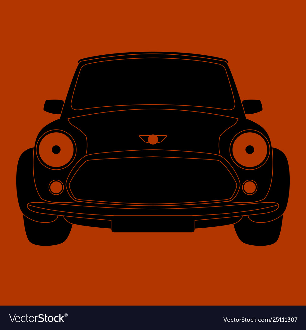 Classic car front side Royalty Free Vector Image