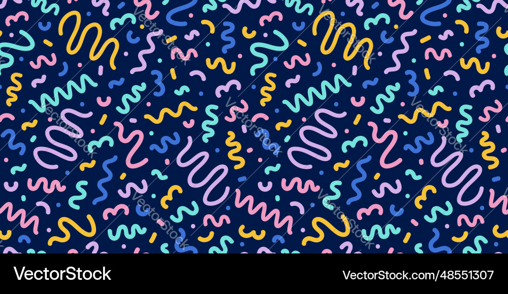 Colorful seamless pattern of the 80s 90s Vector Image