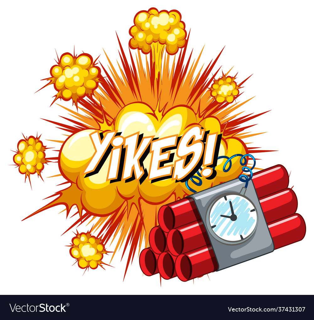 Comic speech bubble with yikes text Royalty Free Vector