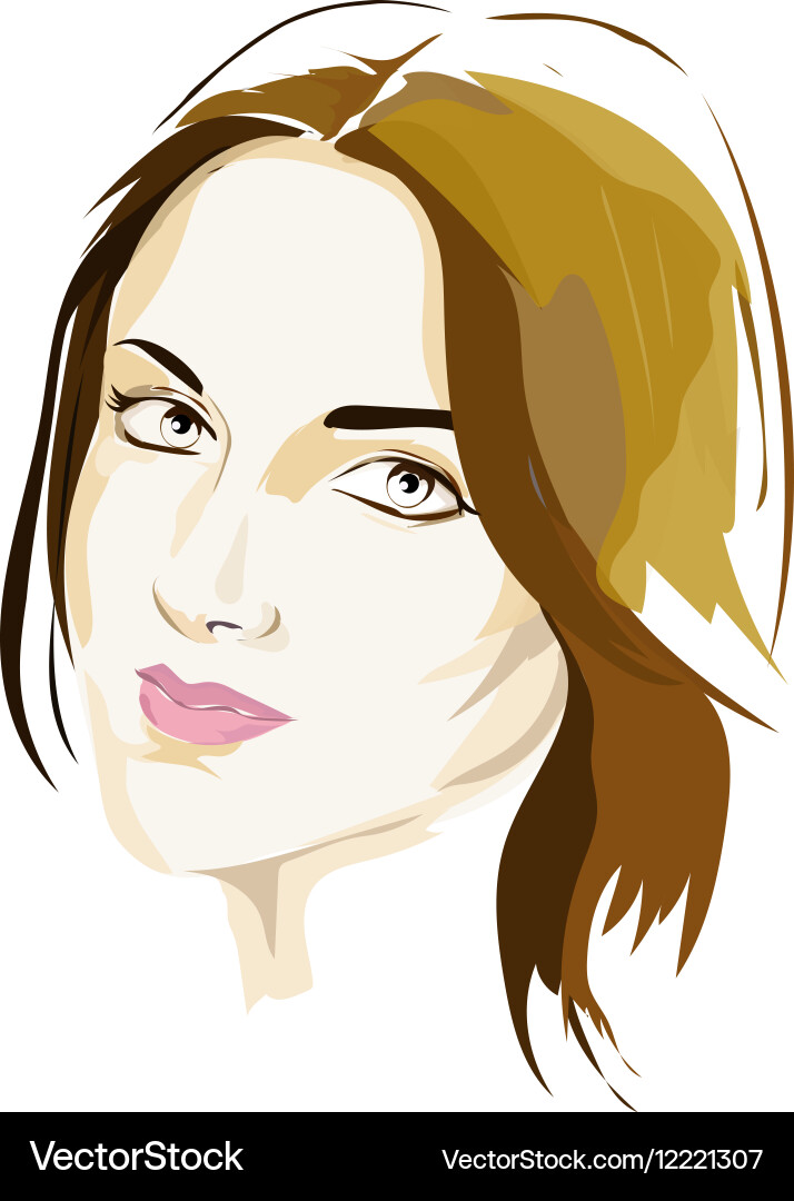 Female portrait in colour Royalty Free Vector Image