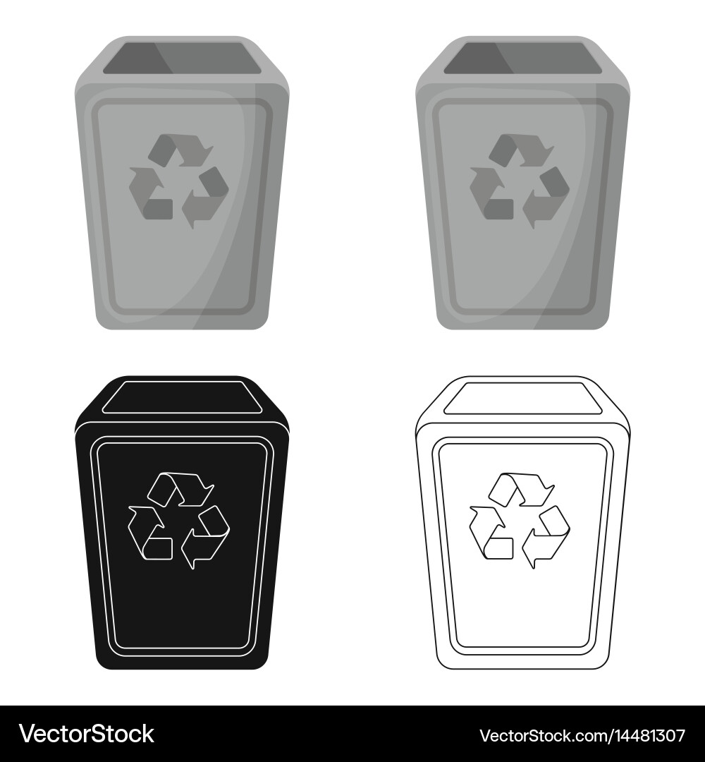 Garbage can icon in cartoon style isolated Vector Image