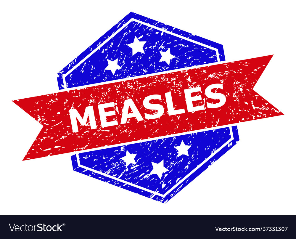 Hexagon bicolor measles rubber stamp with rubber Vector Image Hexagon bicolor measles rubber stamp with rubber Vector Image