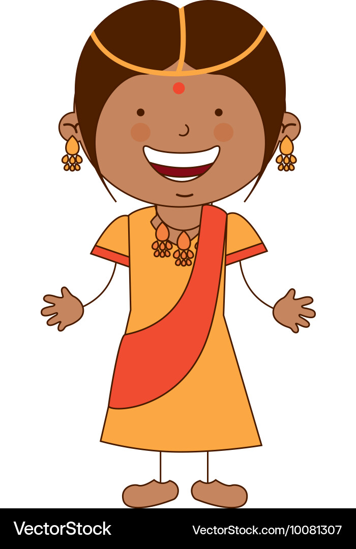 Hindu girl character icon Royalty Free Vector Image