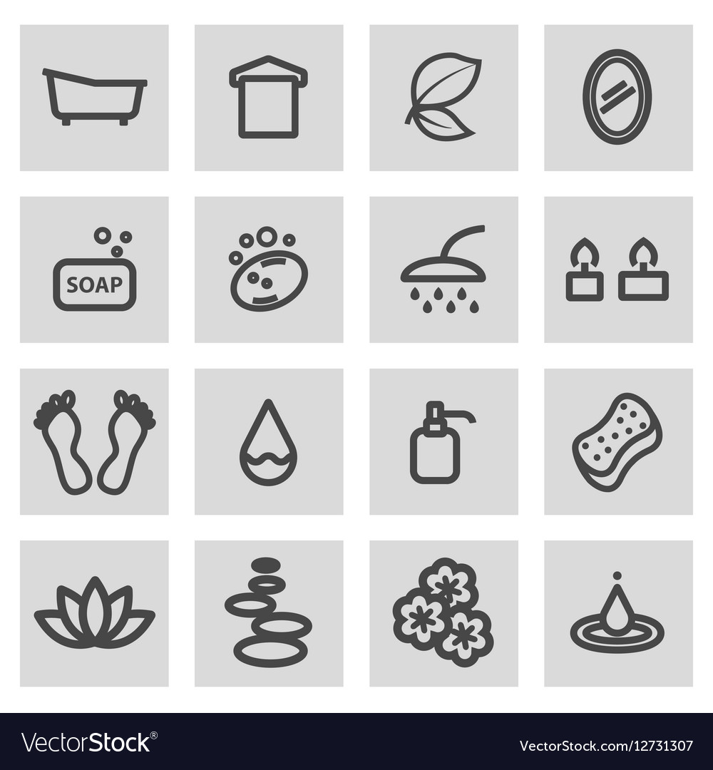 Line spa icons set Royalty Free Vector Image - VectorStock