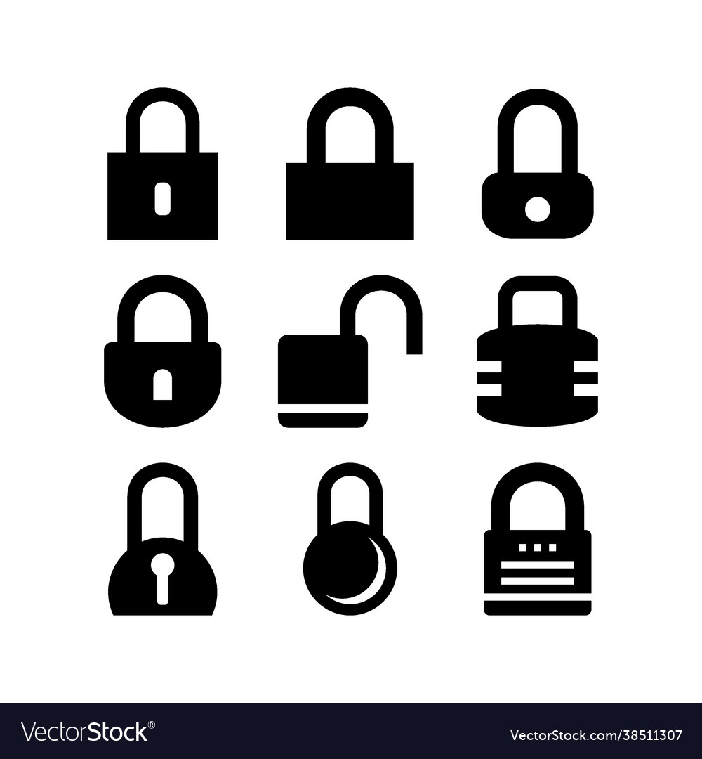 Lock icon set Royalty Free Vector Image - VectorStock