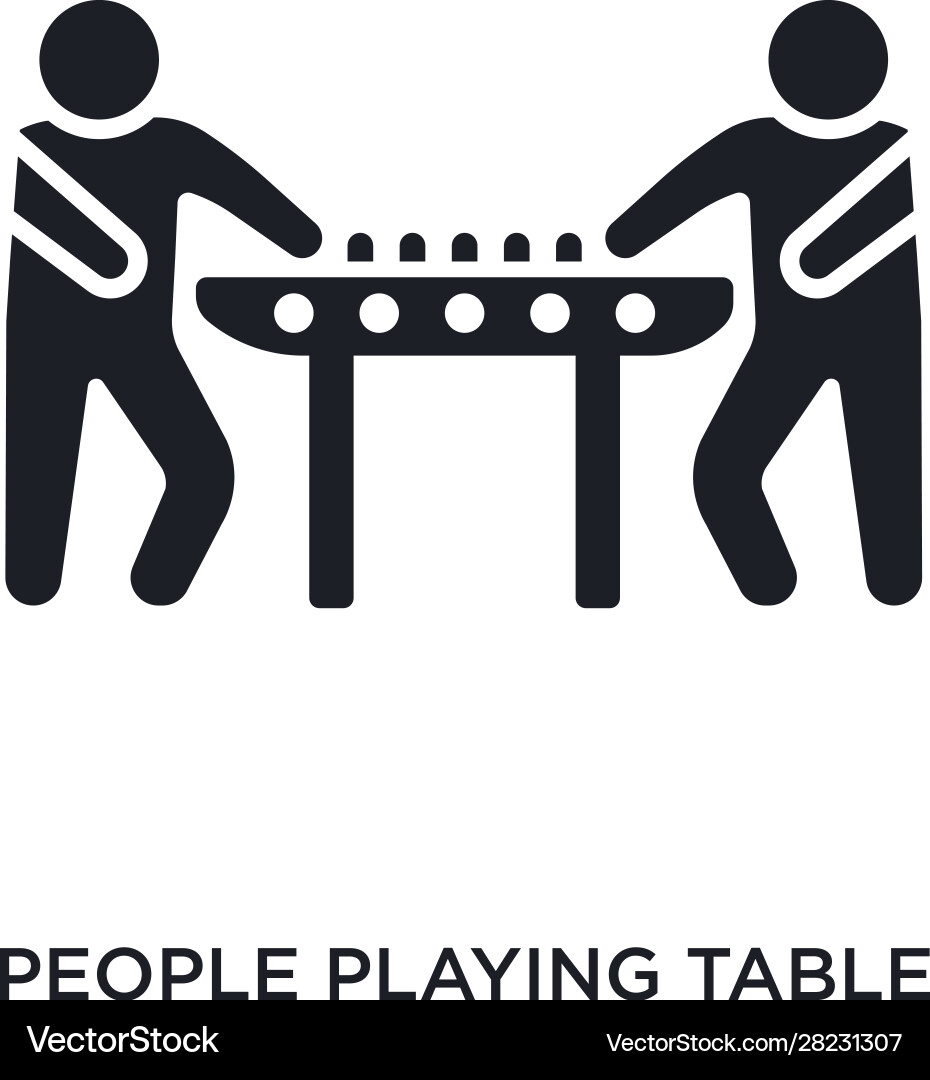 People playing table football isolated icon Vector Image