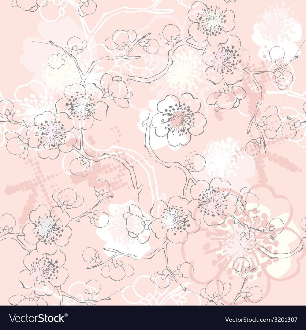 Pink sakura pattern Royalty Free Vector Image - VectorStock