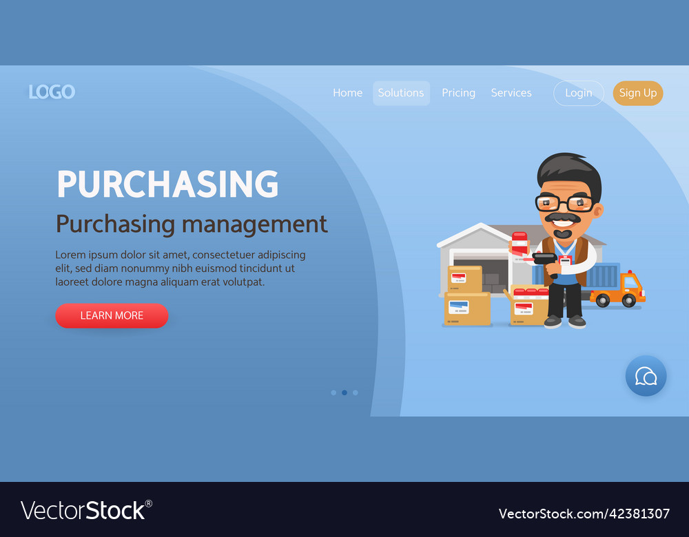 Purchasing website template Royalty Free Vector Image