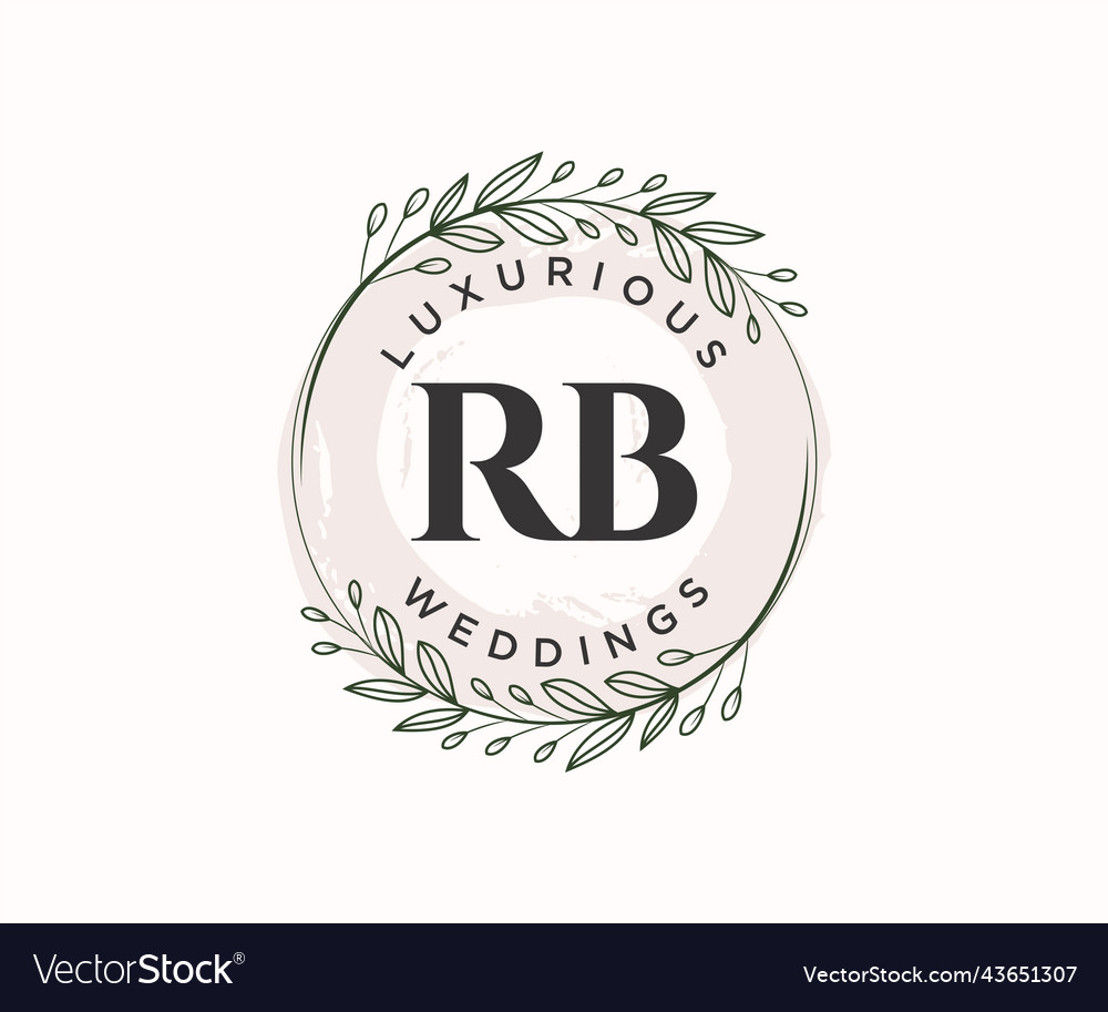 Rb initials letter wedding monogram logos Vector Image