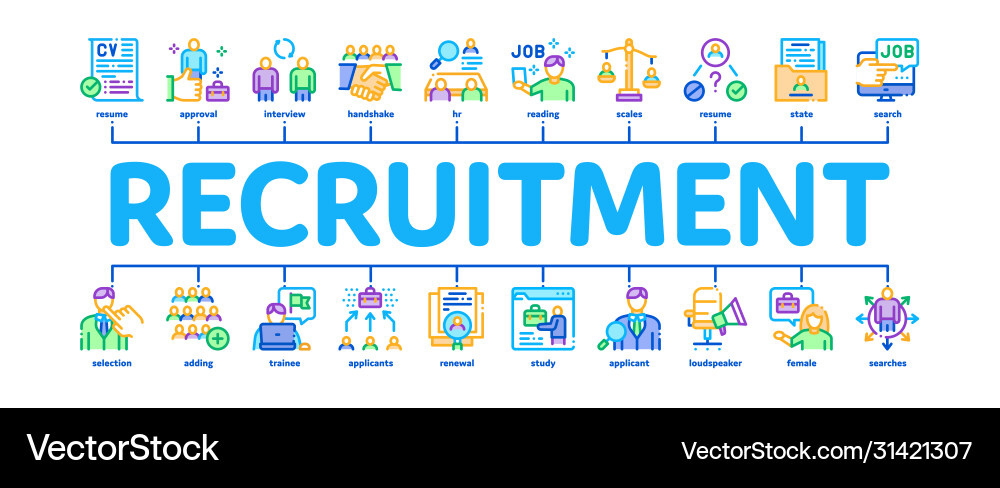 Recruitment and research minimal infographic Vector Image