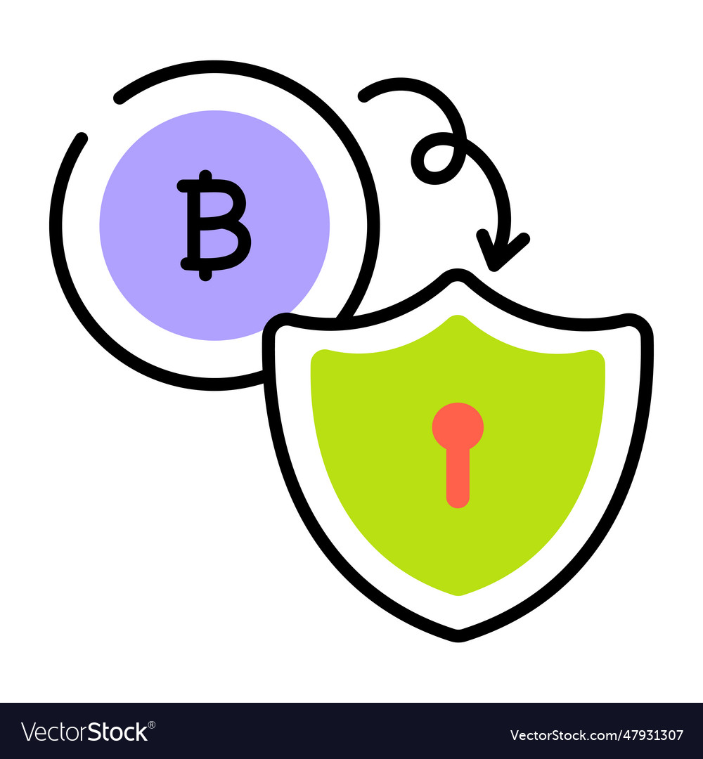 Secure bitcoin Royalty Free Vector Image - VectorStock