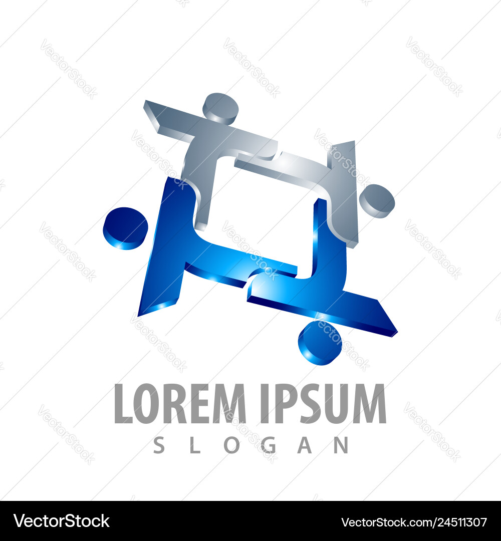Shiny square people concept design symbol graphic Vector Image