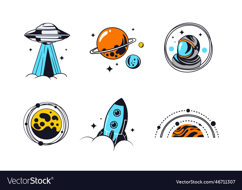Space logo set Royalty Free Vector Image - VectorStock