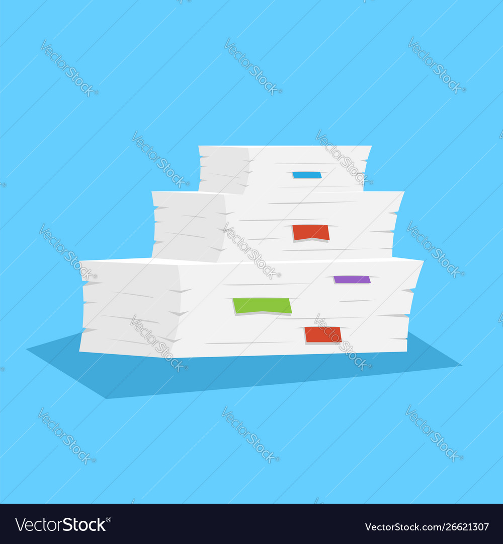 Stack papers isolated on background Royalty Free Vector