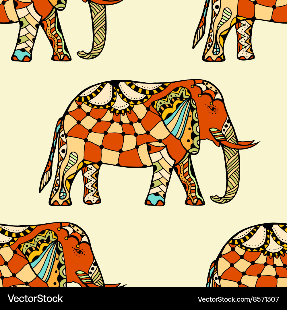 Stylized Indian Elephant Royalty Free Vector Image