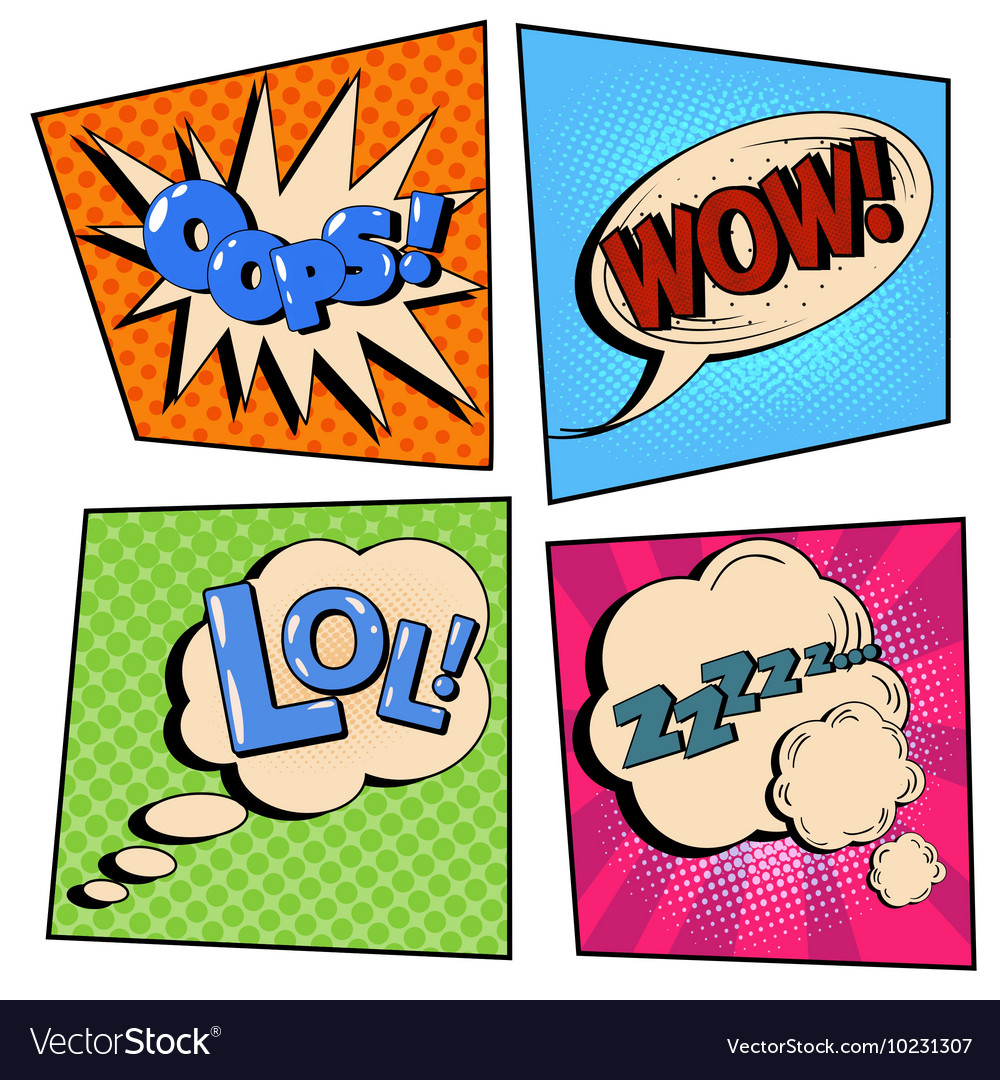 Premium Vector Set Of Comic Speech Bubbles Or Comics Retro Pop Art Style With Halftone Design Or ...