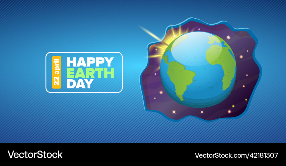 World earth day cartoon horizontal banner Vector Image