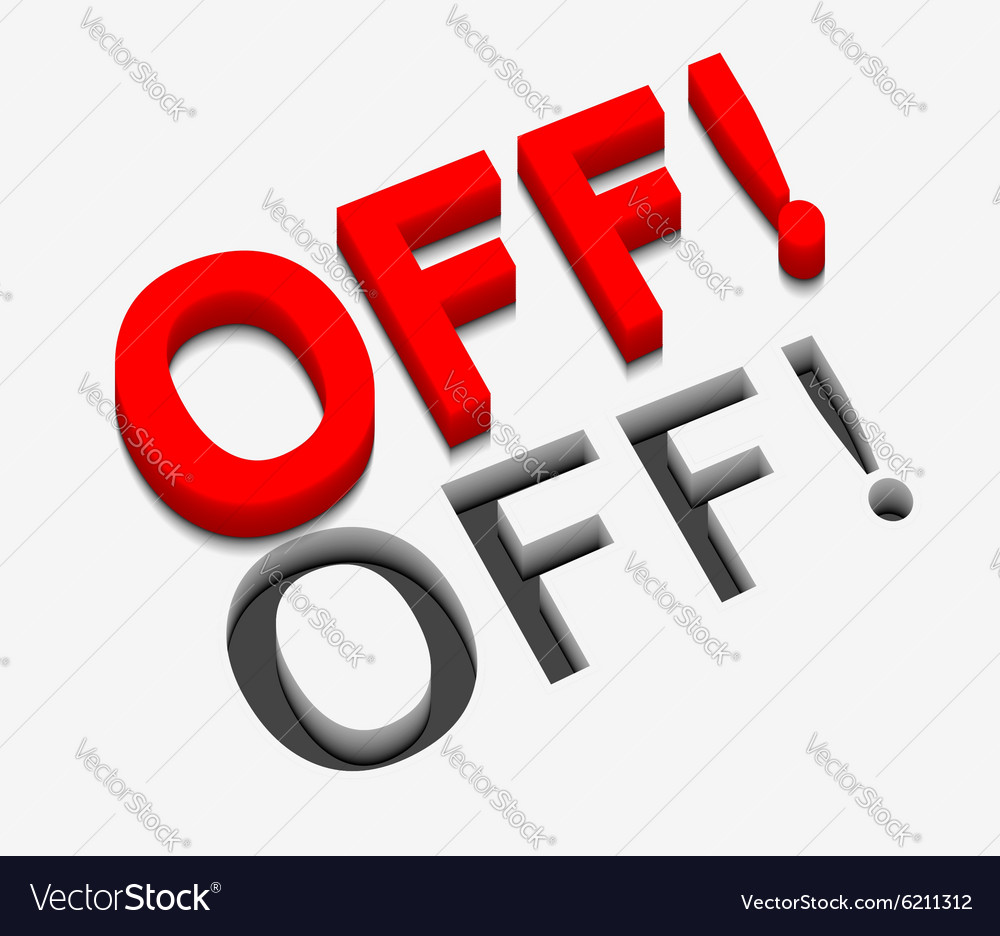 3d off text design Royalty Free Vector Image - VectorStock