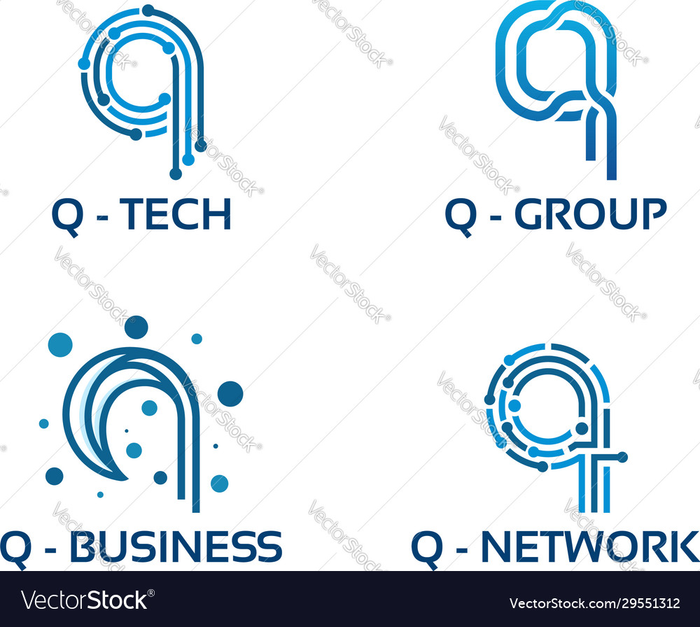 A initial tech logo set cool initial wire logo Vector Image
