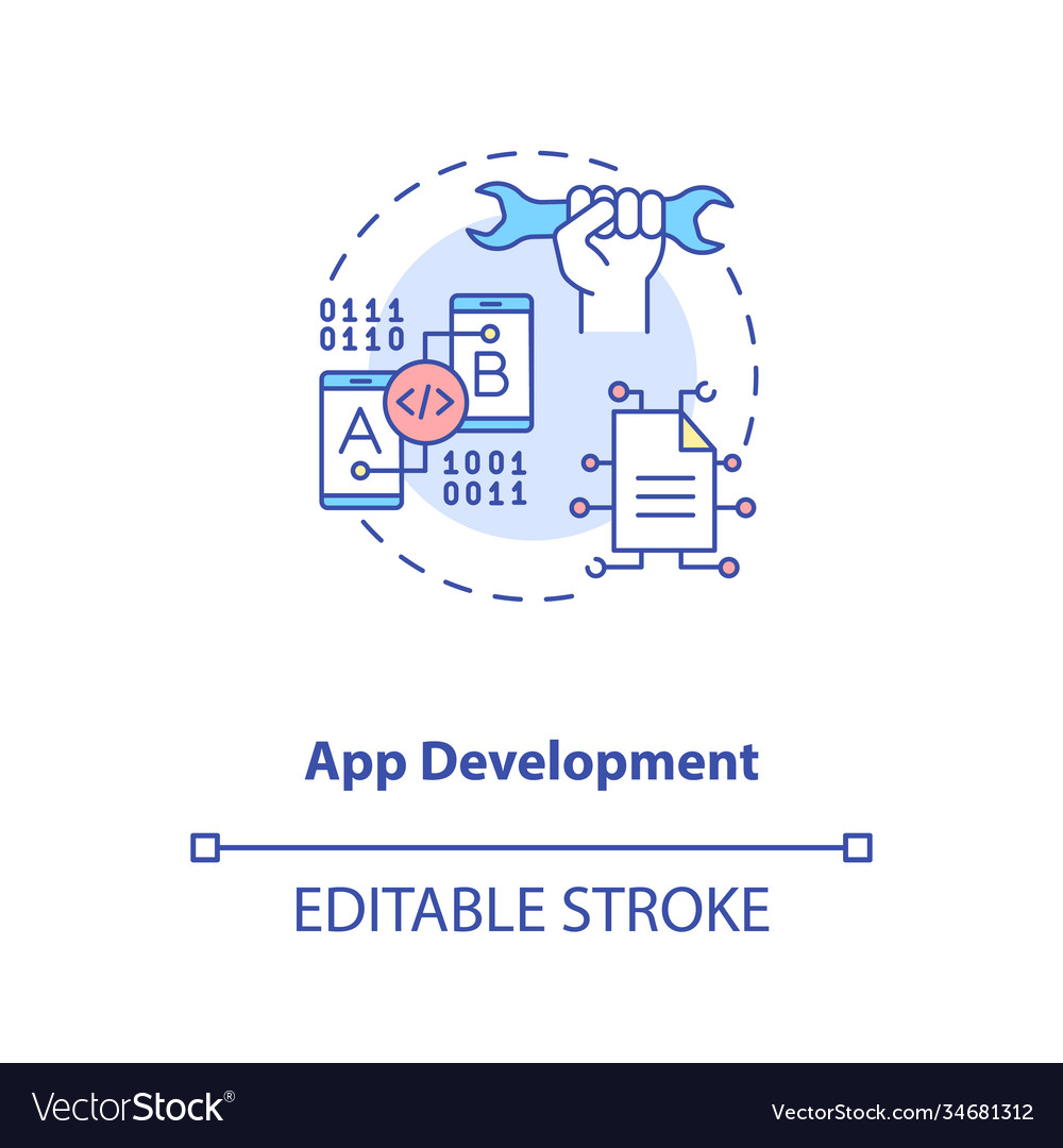 App development concept icon Royalty Free Vector Image