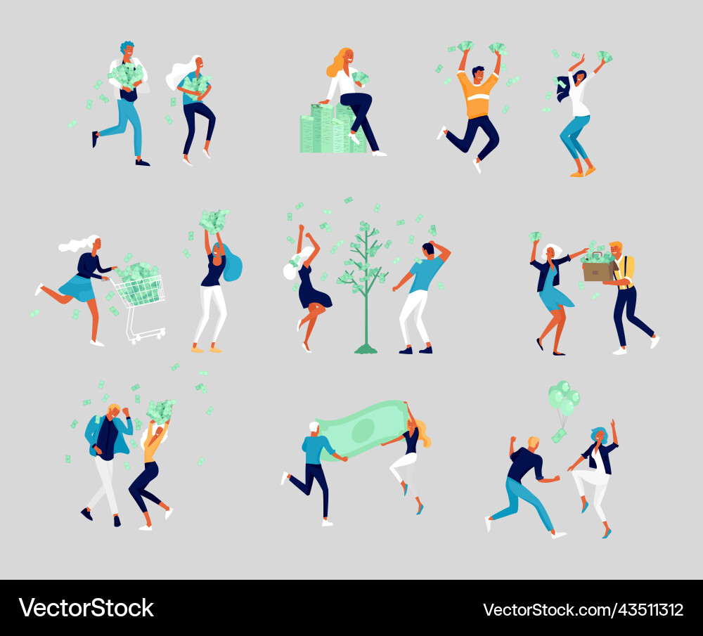 Business people celebrating victory team Vector Image