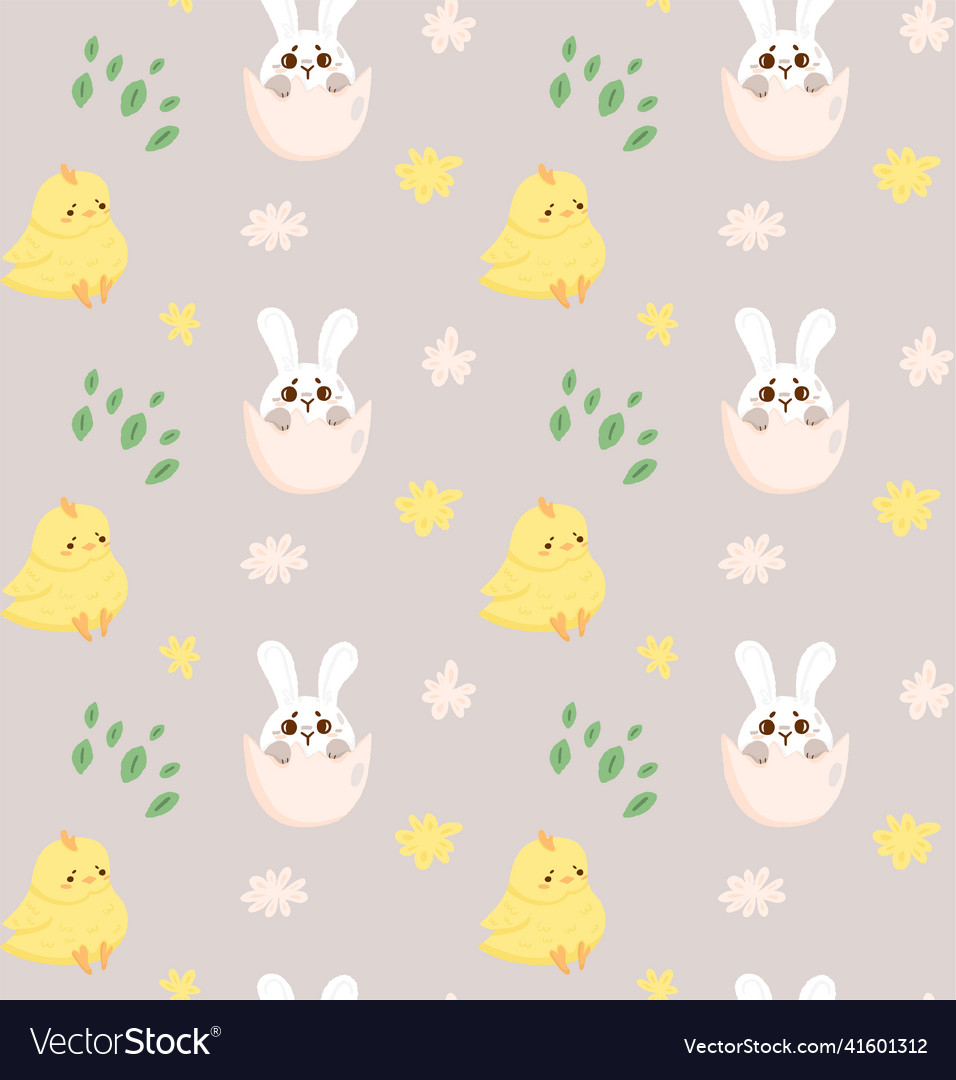 Concept cute easter bunny seamless pattern spring Vector Image