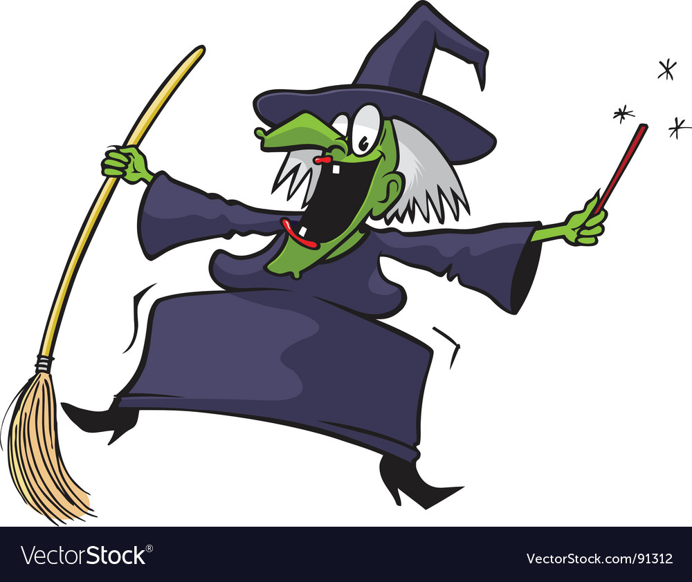 Crazy witch Royalty Free Vector Image - VectorStock