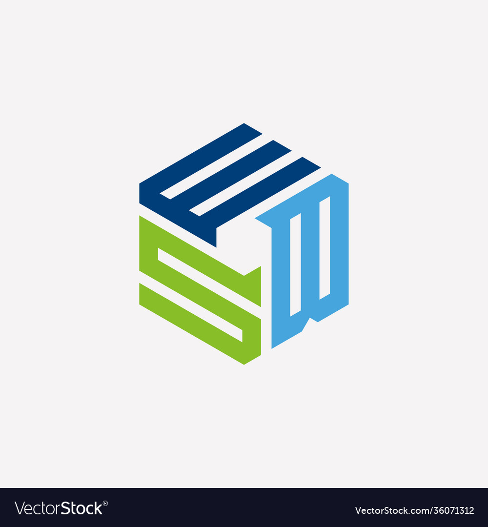 Creative initial letter ebs logo design concept Vector Image