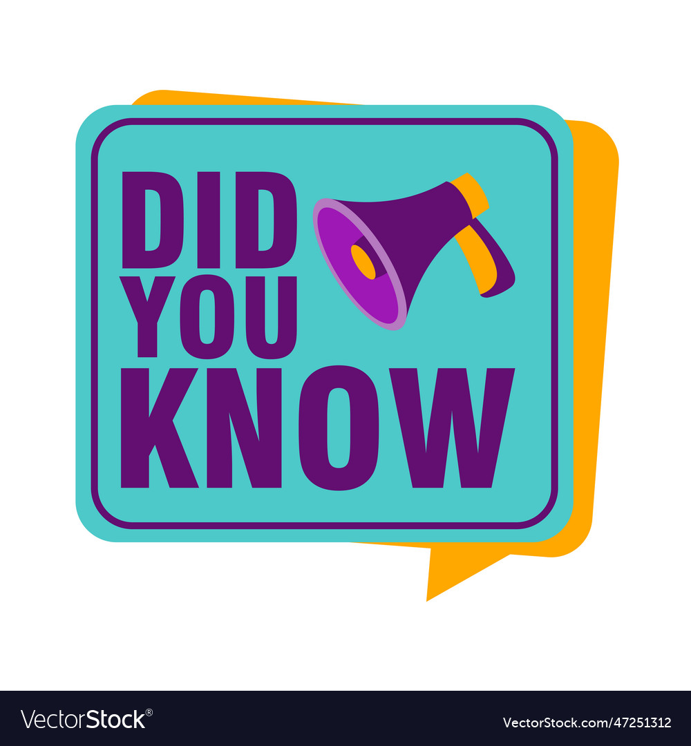Did you know text and megaphone Royalty Free Vector Image Did you know text and megaphone Royalty Free Vector Image