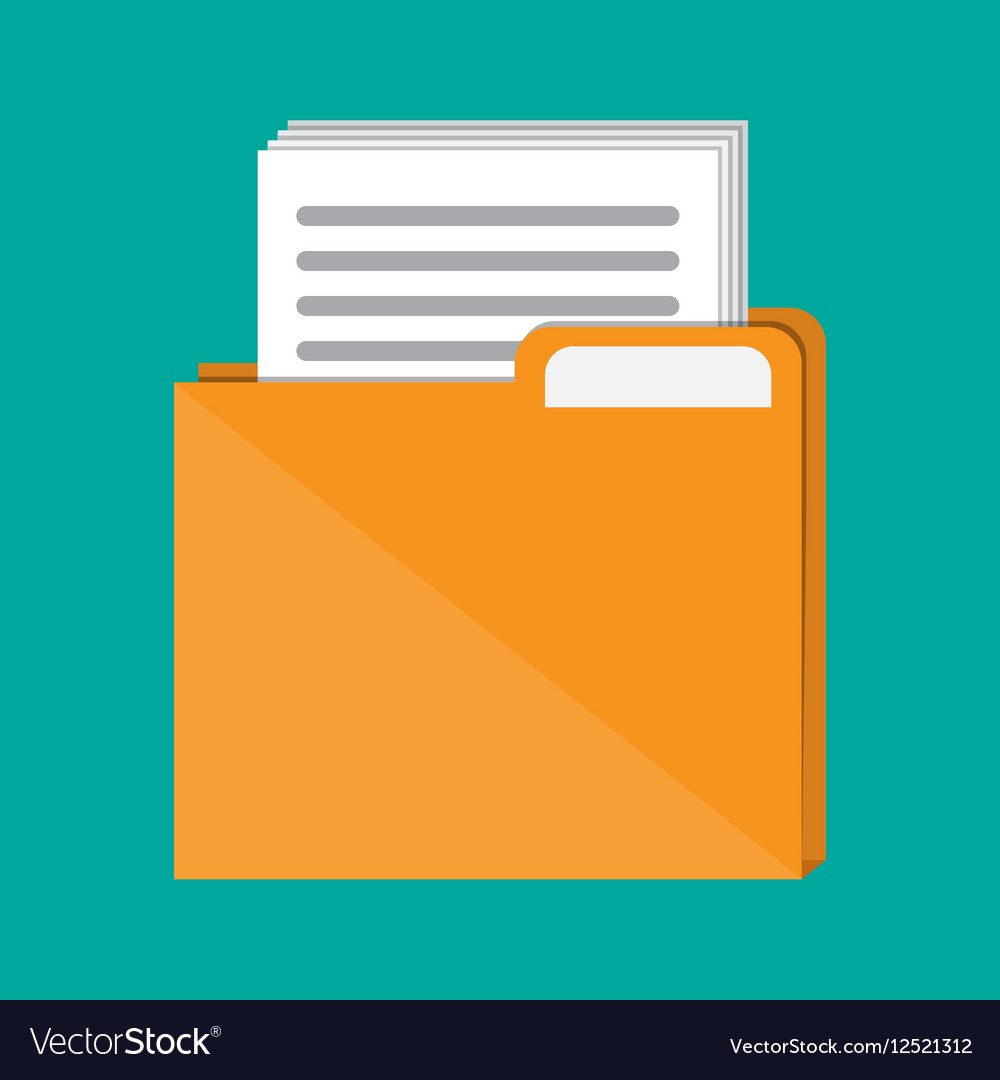 Documents folder with paper sheets Royalty Free Vector Image