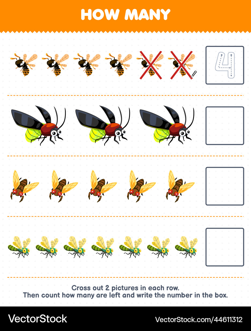 Education game for children count how many cute Vector Image