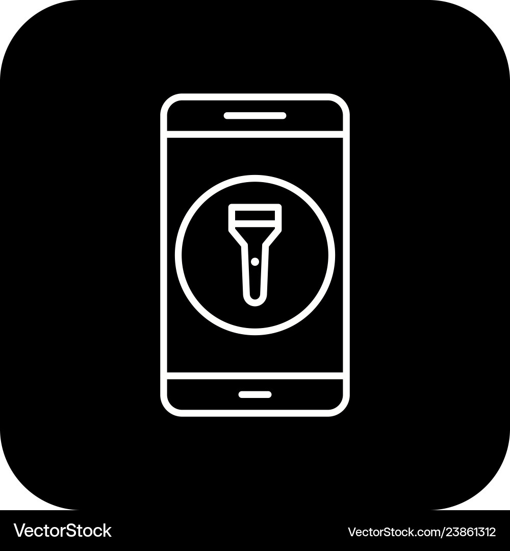 Flash light mobile application icon Royalty Free Vector