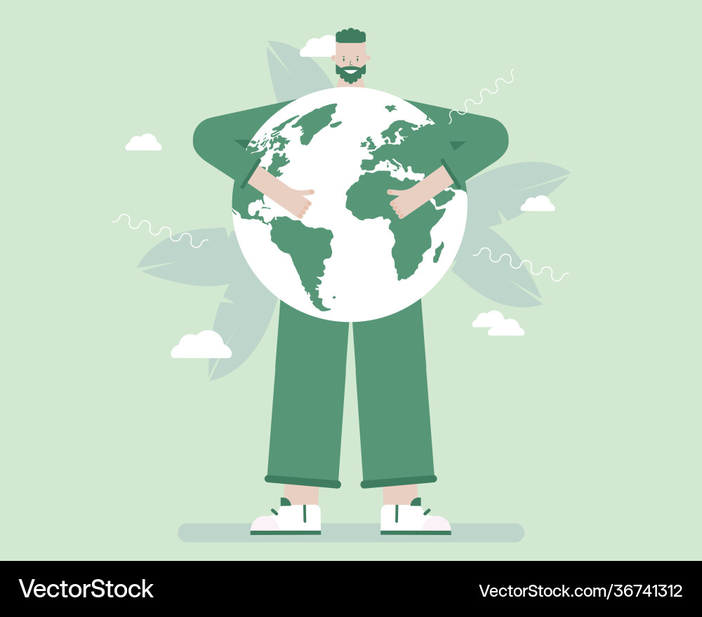 Go green and global mind concept earth Royalty Free Vector