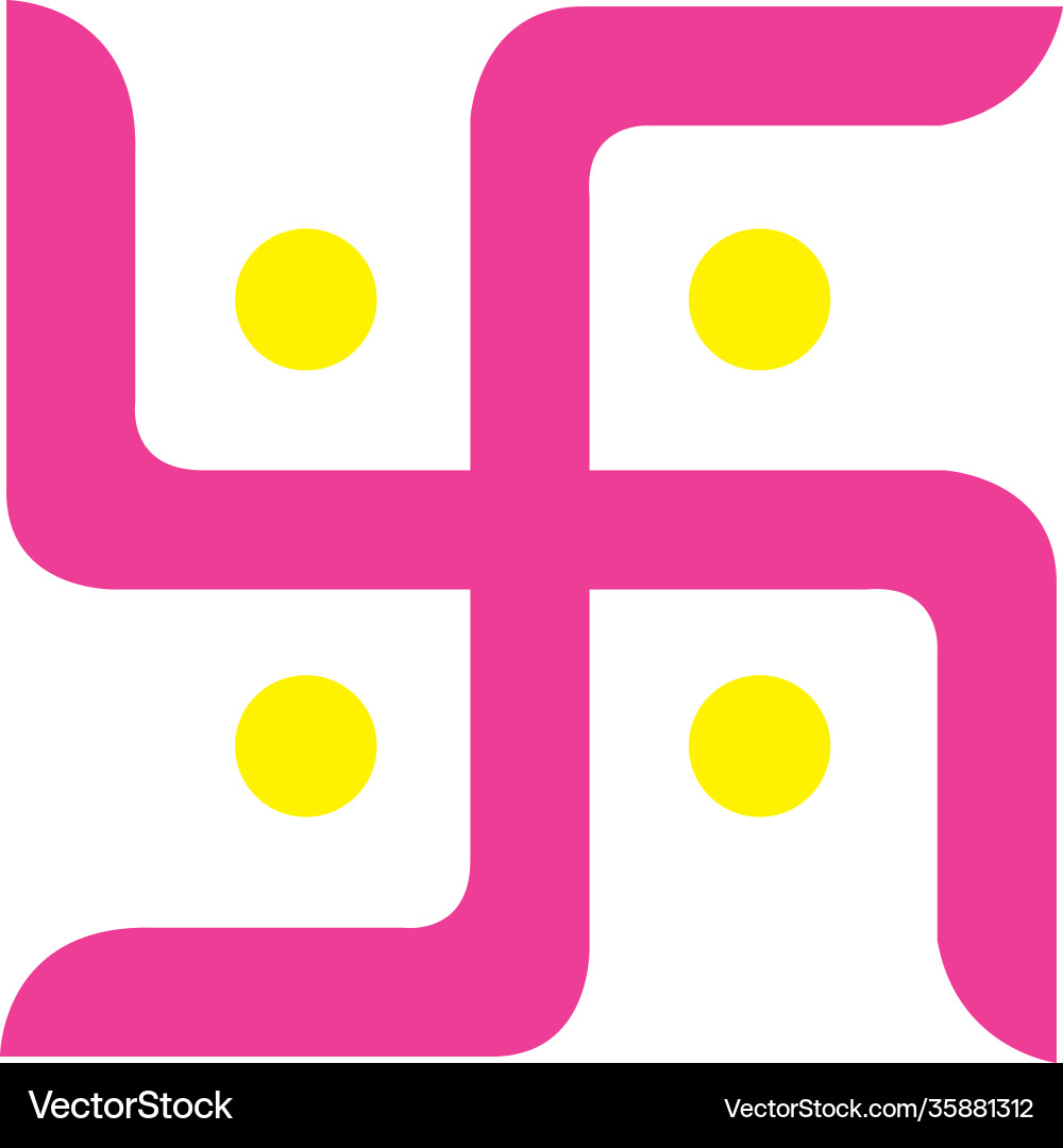 Hindu swastika icon flat style Royalty Free Vector Image