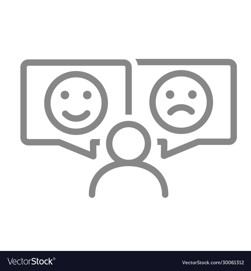Human with different emotions line icon positive Vector Image