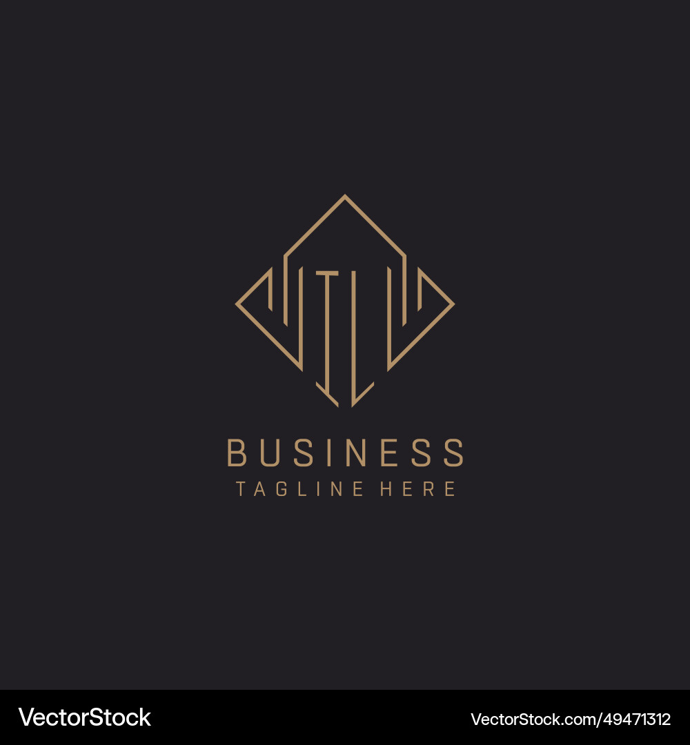 Monogram il with rhombus line logo style luxury Vector Image