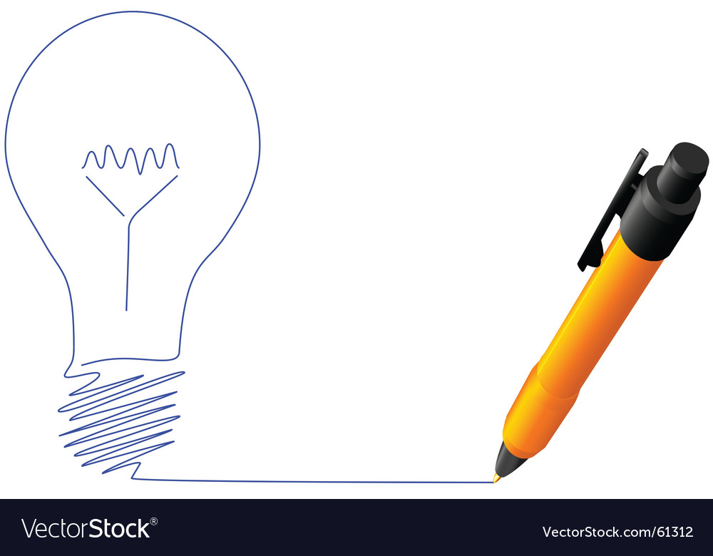 Pen drawing Royalty Free Vector Image - VectorStock