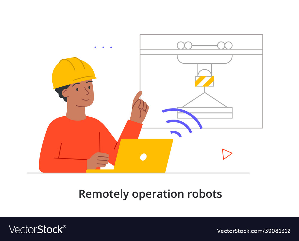Remotely operation robots Royalty Free Vector Image