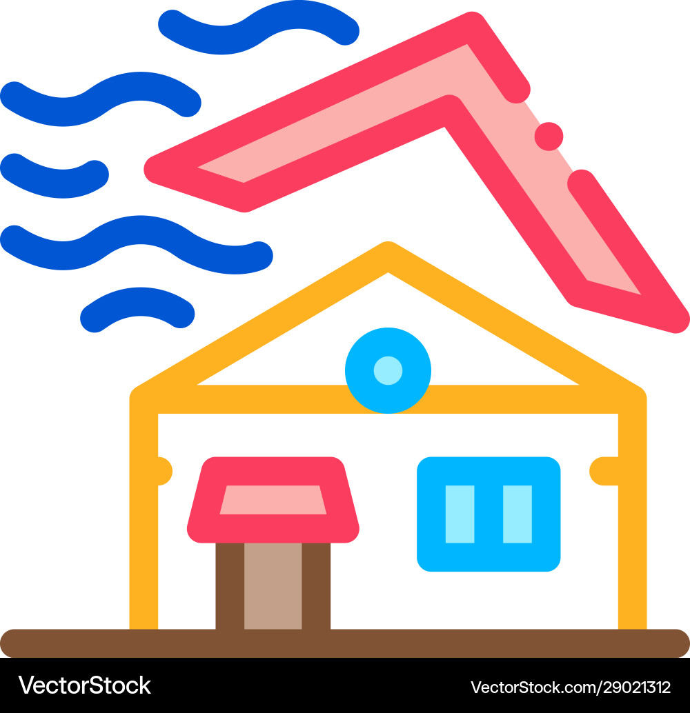 Roof tear down icon outline Royalty Free Vector Image