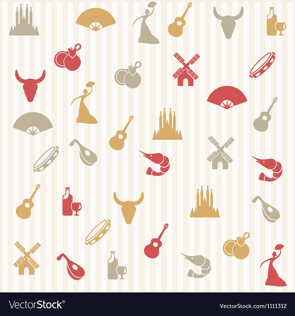 Spain seamless pattern Royalty Free Vector Image