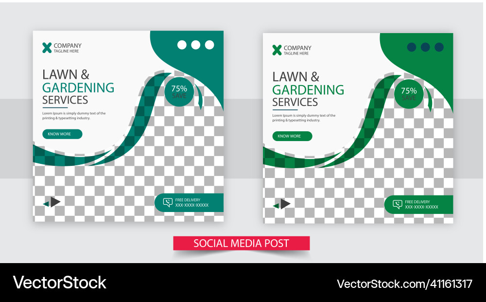 Agro farm services social media post design Vector Image