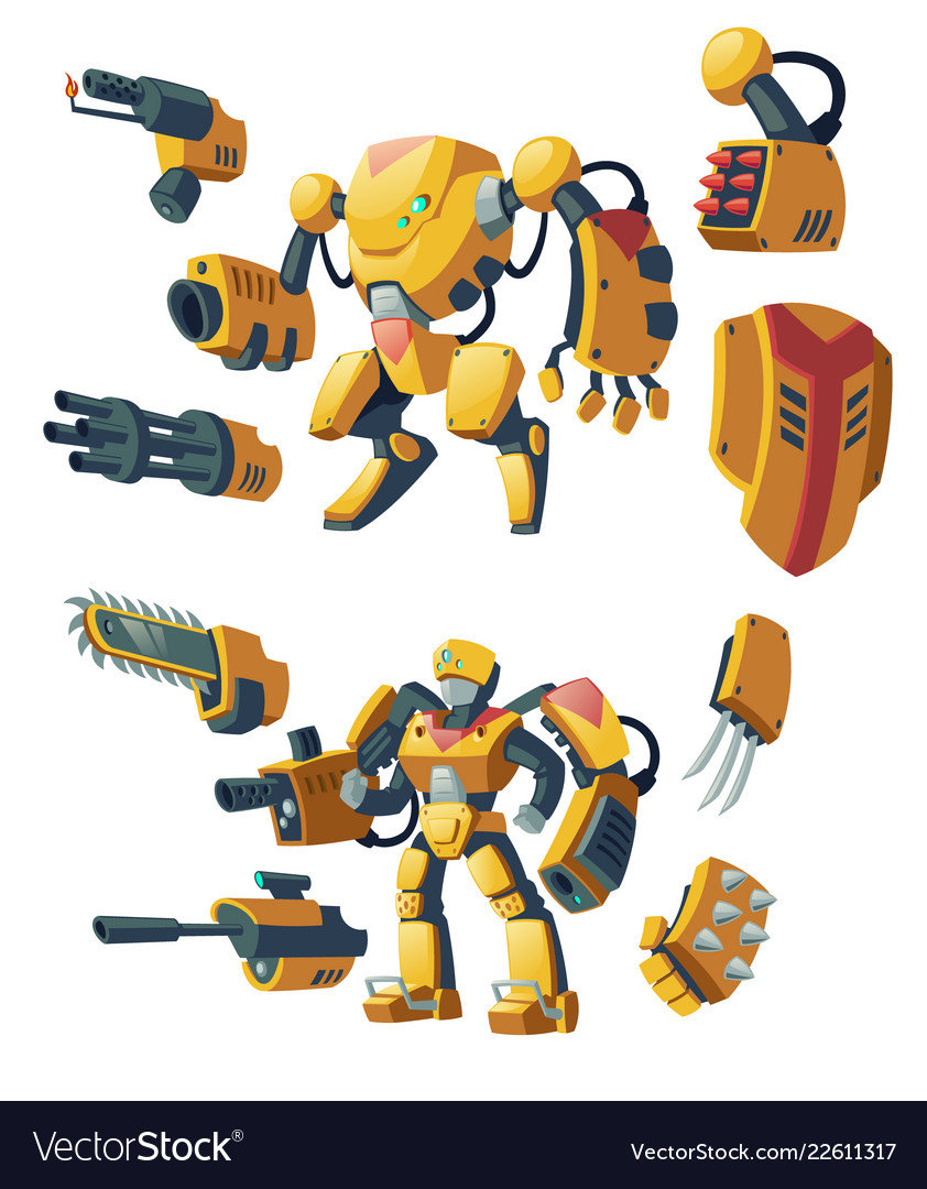 Androids robots cyborg humanoids Royalty Free Vector Image Androids robots cyborg humanoids Royalty Free Vector Image