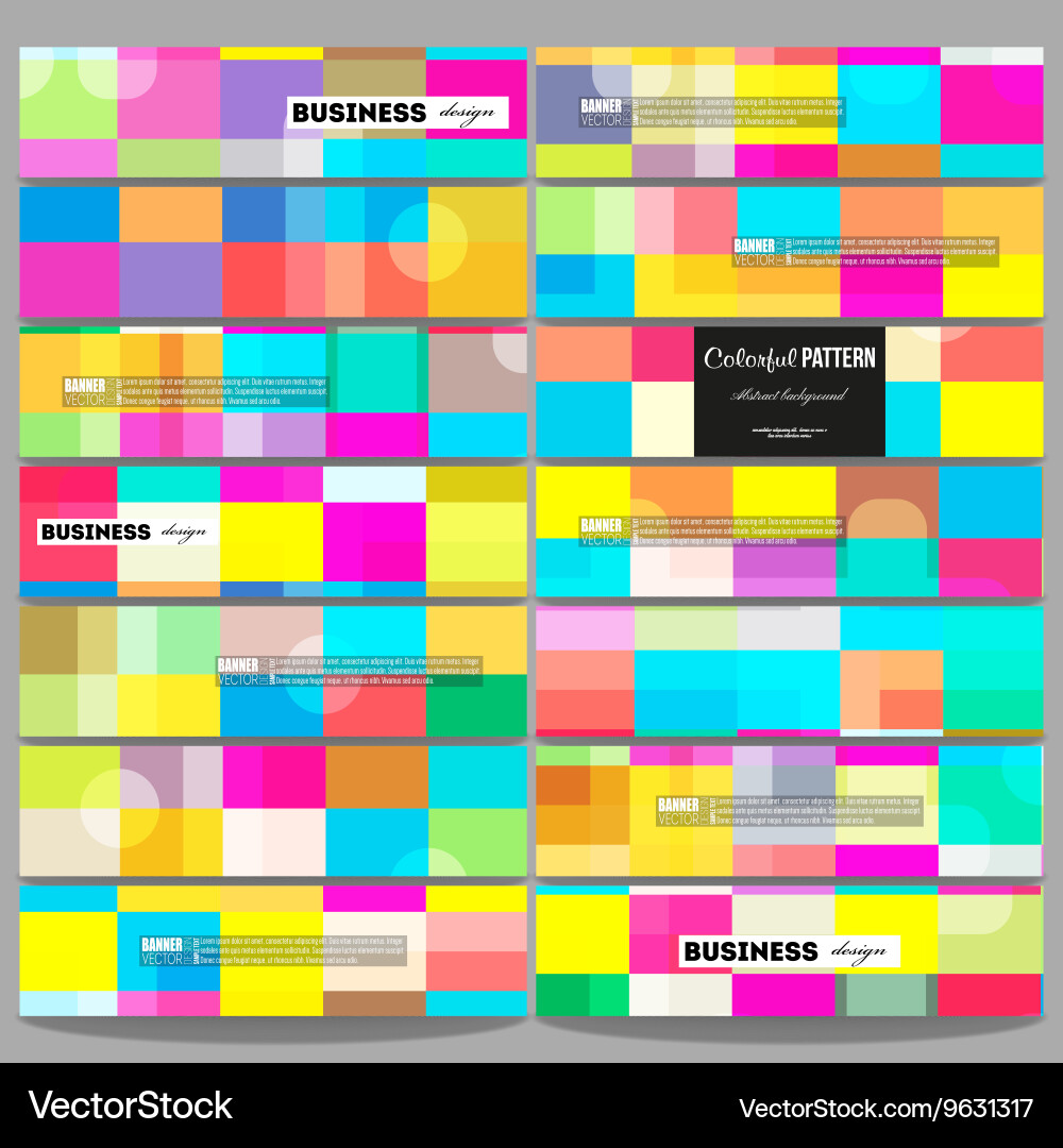 Banners set abstract colorful business Royalty Free Vector